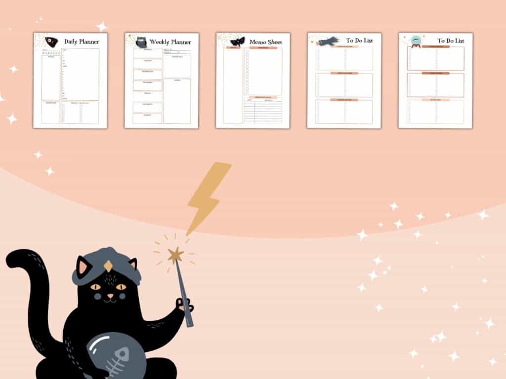 Mystic Kitty Halloween Planner | Cali Girl Digital