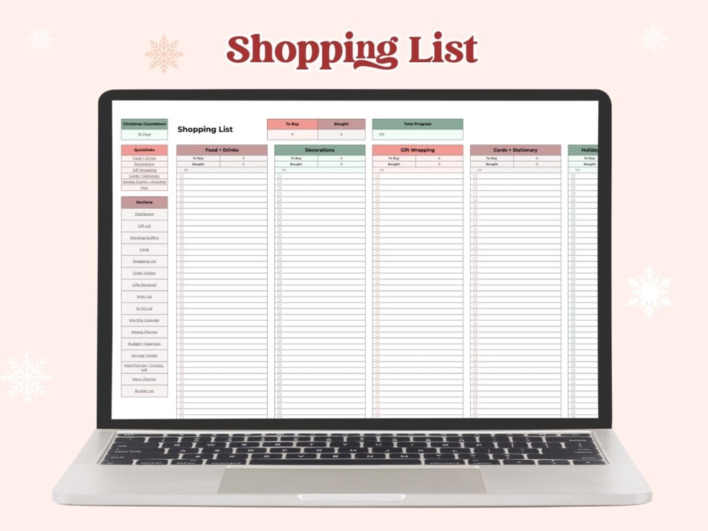 Ultimate Christmas Budget And Planner Spreadsheets | Cali Girl Digital