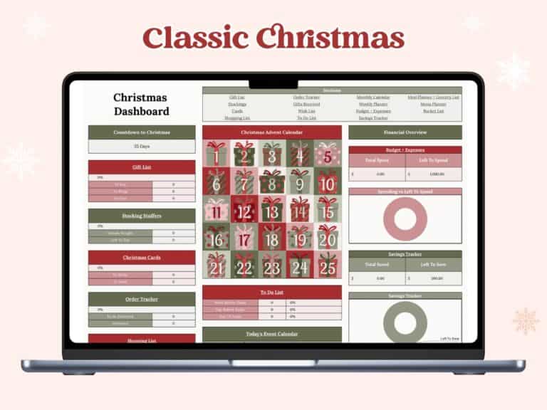 Ultimate Christmas Budget And Planner Spreadsheets | Cali Girl Digital