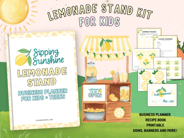 Kids Lemonade Stand Pretend Play Set | Cali Girl Digital