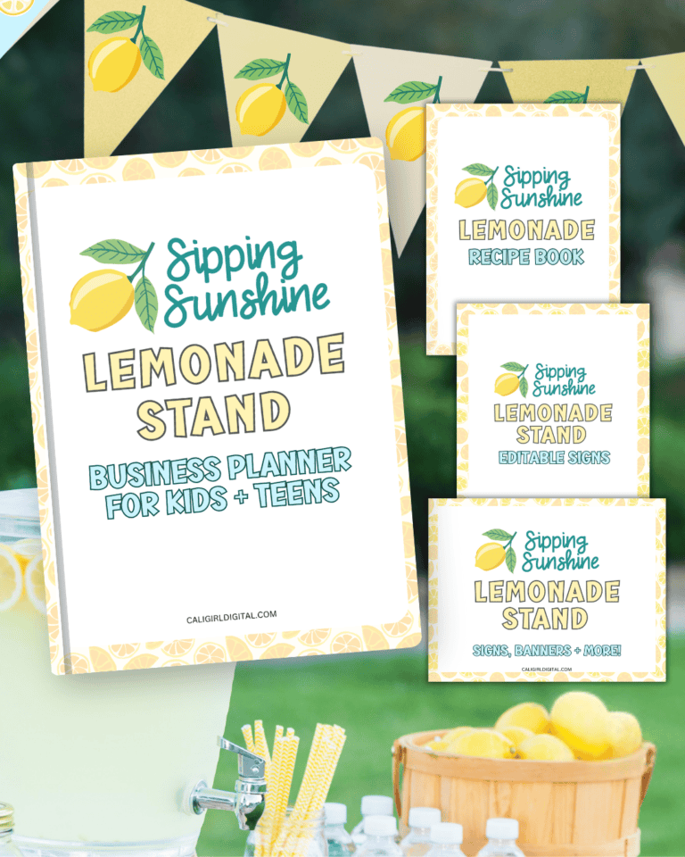 Kids Lemonade Stand Kit | Cali Girl Digital