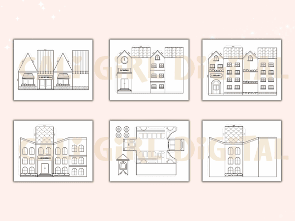Build A School 3D Paper Craft Printable | Cali Girl Digital