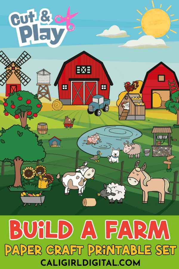 Build A Farm Paper Craft Printable | Cali Girl Digital