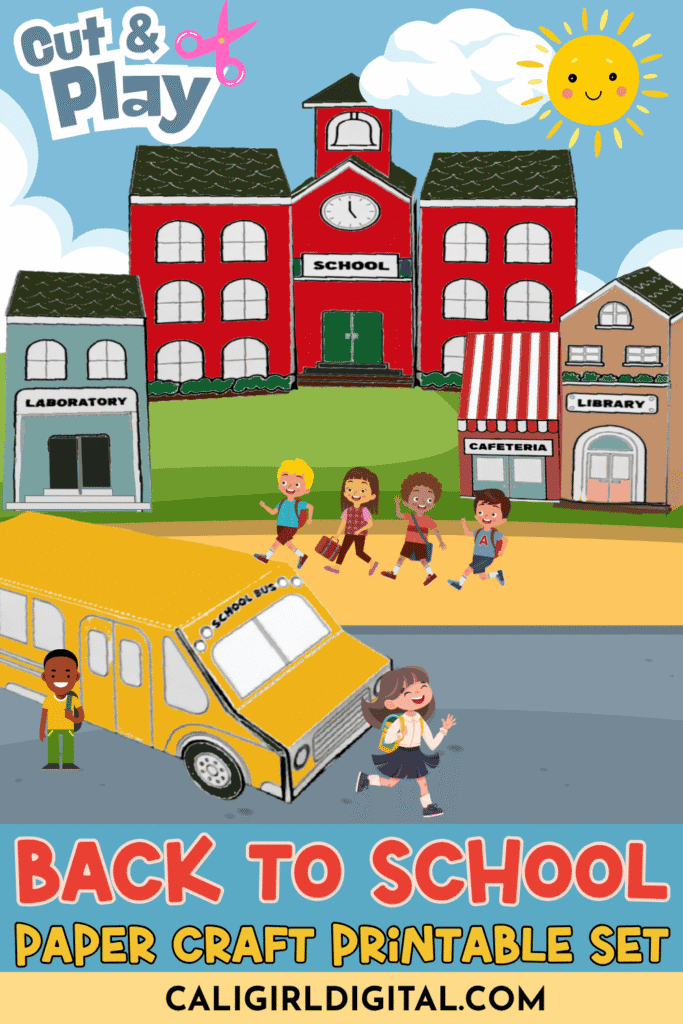 Build A School 3D Paper Craft Printable | Cali Girl Digital